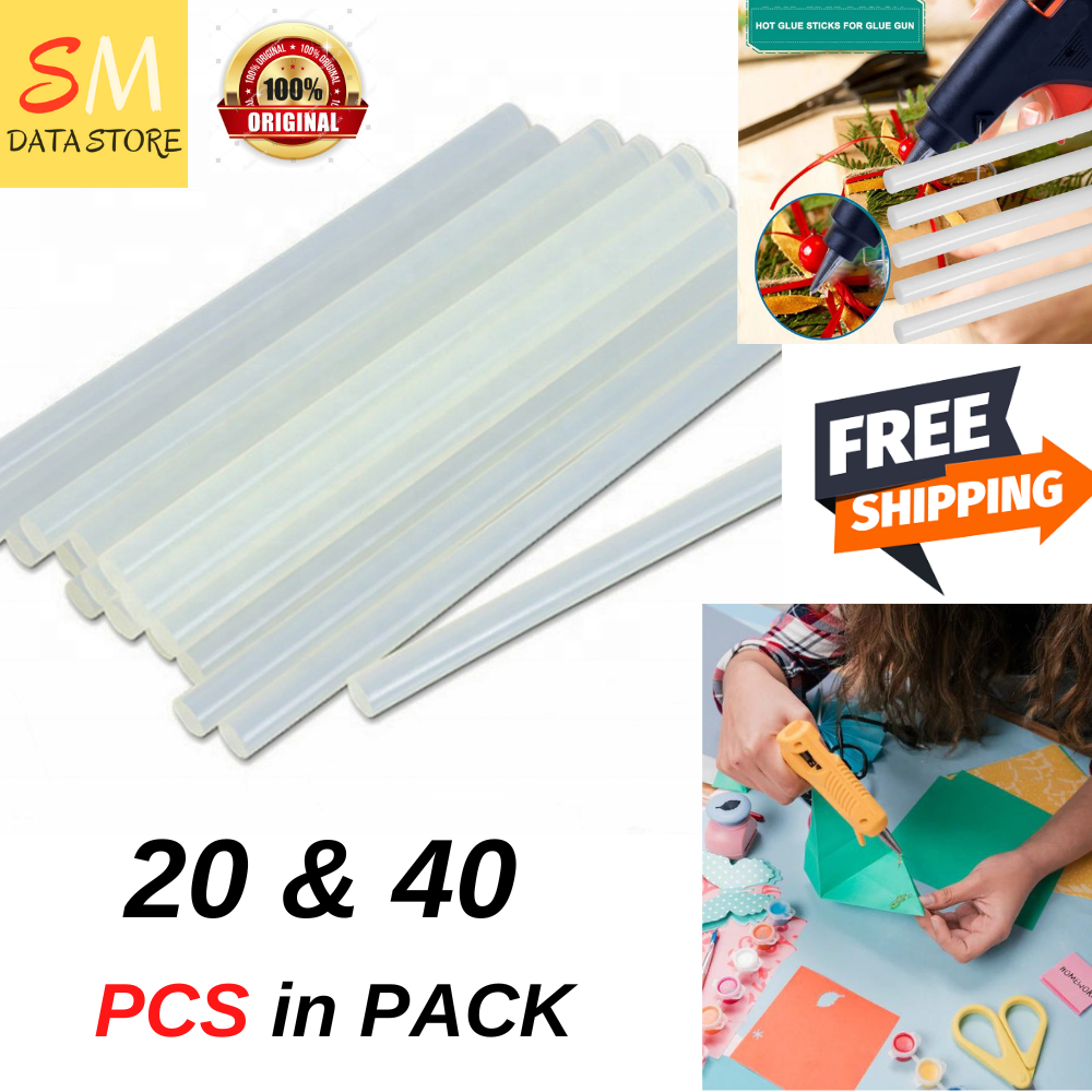 Imported Glue Sticks - Pack of 20/40 - 7mm Transparent Hot-Glue GunGlue ...