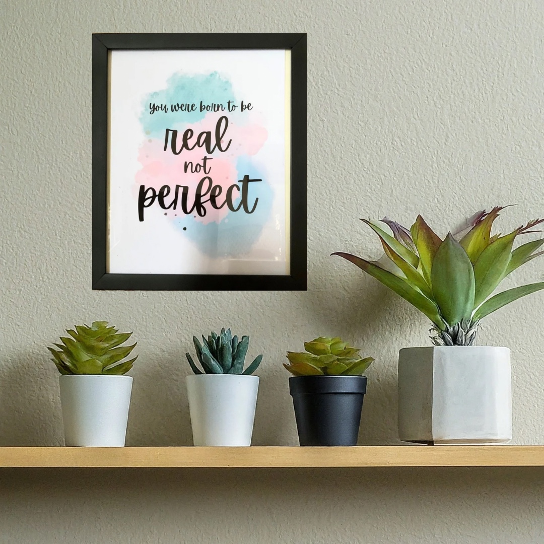 motivational quote picture frame modern minimalistic high quality glass ...