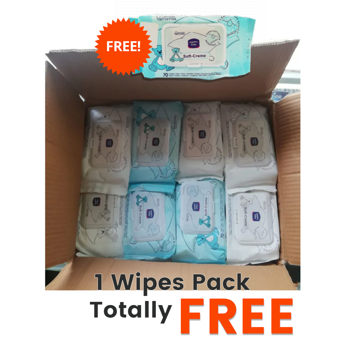 Soft Creme Baby Wet Wipes (Pack of 32 - 1 Carton) Baby Wipes With Flip ...