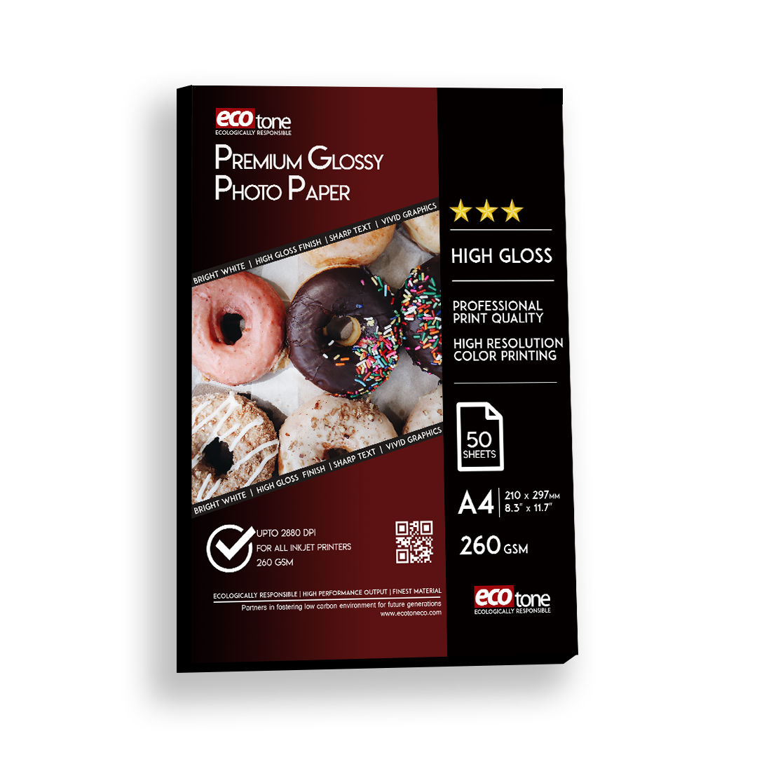 Ecotone Glossy Photo Paper A4 size 50 sheets 260g | Daraz.pk