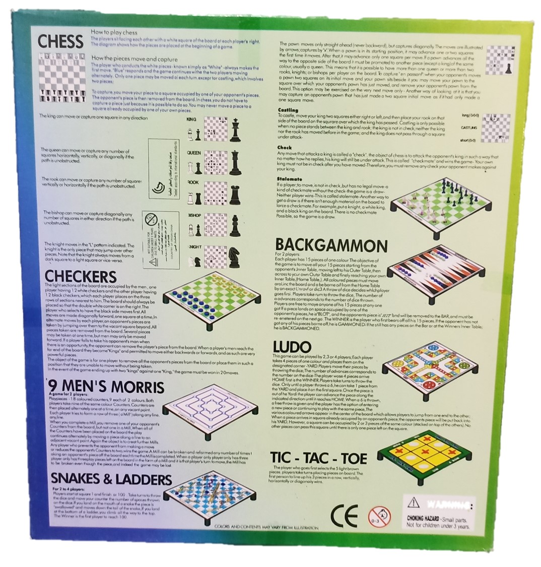 7 in 1 Magnetic Board Chess and Checkers Game | Daraz.pk