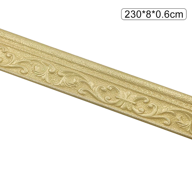 2.3m Self-adhesive Waterproof Skirting Edge Corner Waistline Sticker ...