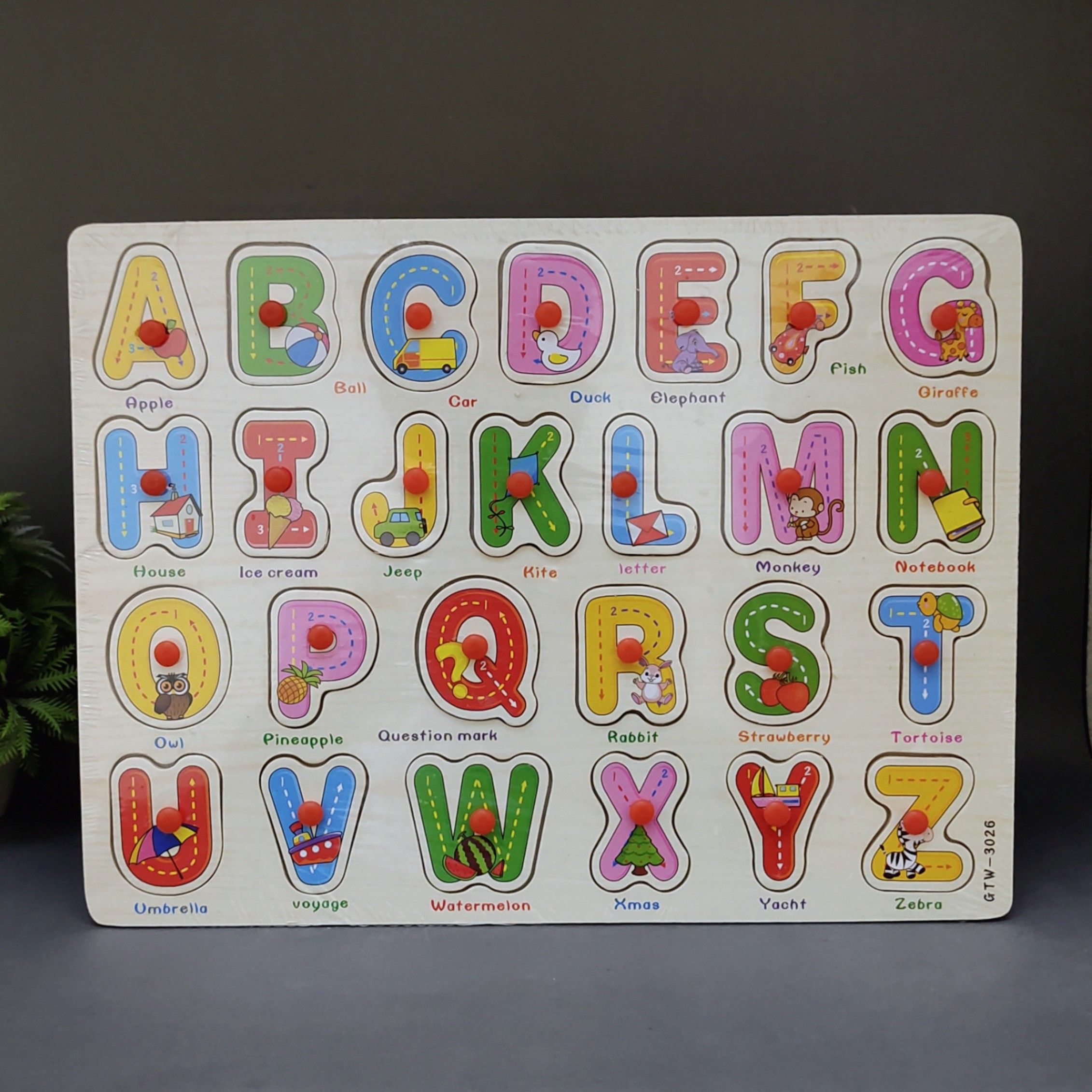 Wooden 3D Alphabet Puzzle Board - Capital ABC Letters | Daraz.pk