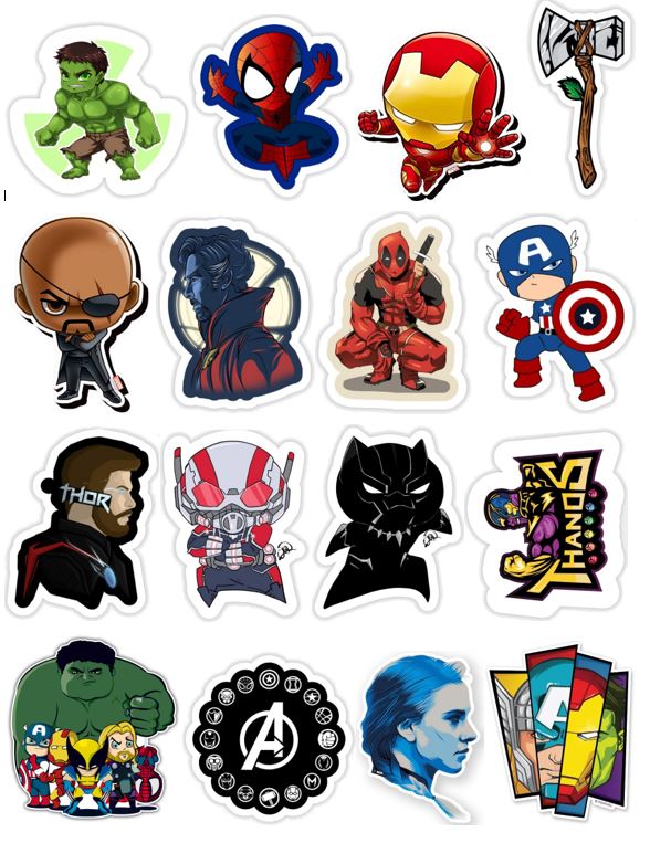10/15 Pcs Avengers Marvel Characters Stickers for Laptop and Phone DIY ...