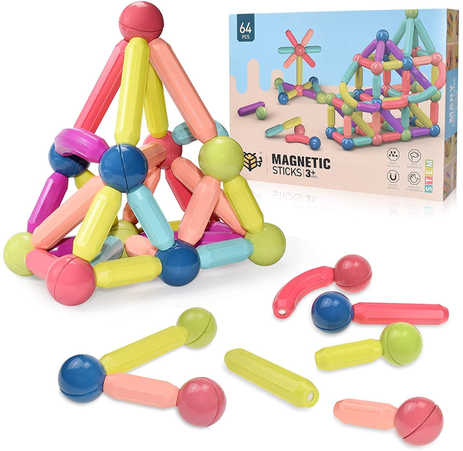 Magnetic Toys for Kids Blocks – Colorful Magnetic Blocks & Building ...
