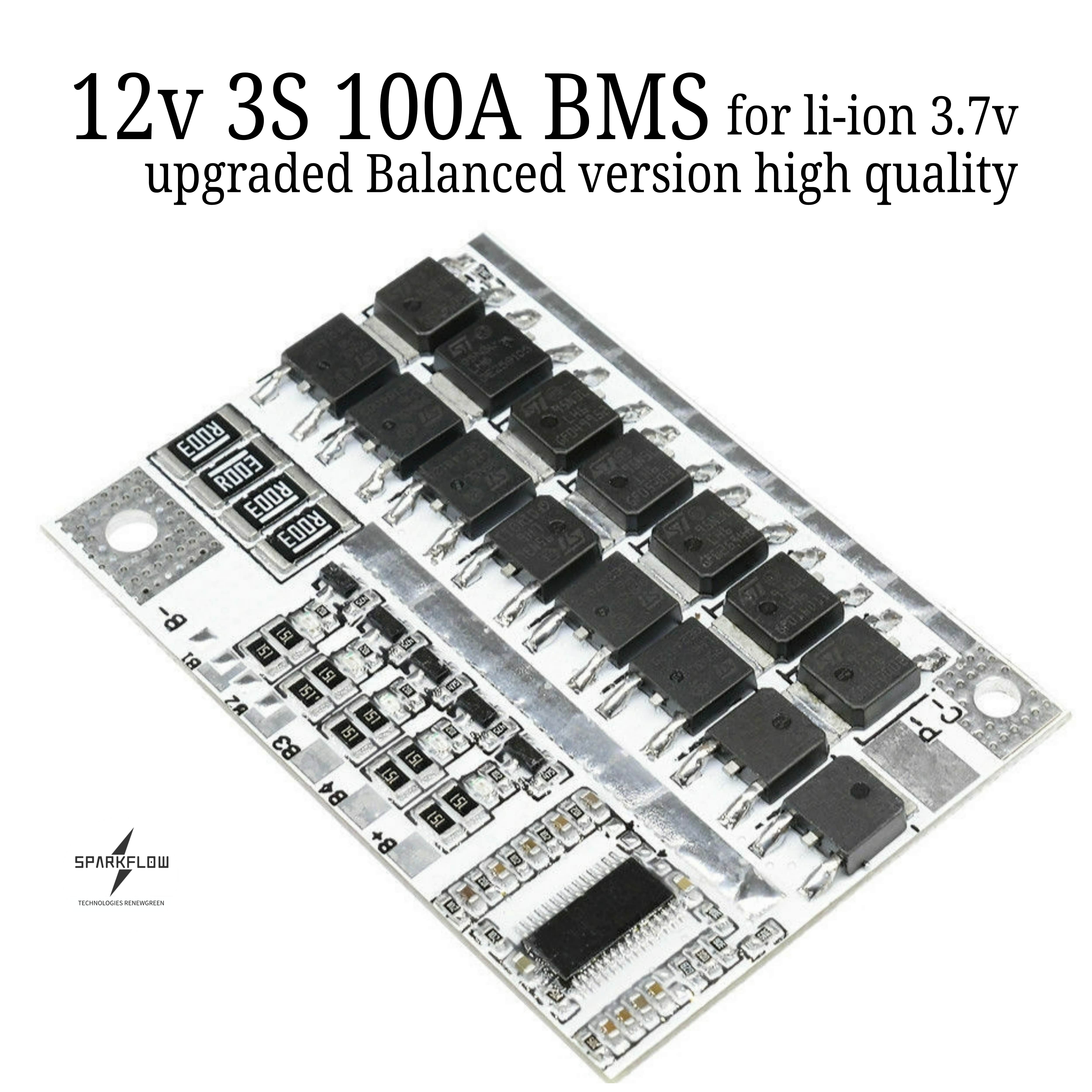 3S 100A BMS 12v bms 12.6v 11.1v for lithium battery 3s/4s/5s Bms 12v 16.8v 18v 3.2v 100a Bms For ...