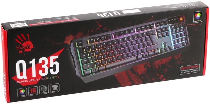 Bloody Q135 - Neon Backlit Illuminate Gaming Keyboard - 1000Hz Report ...