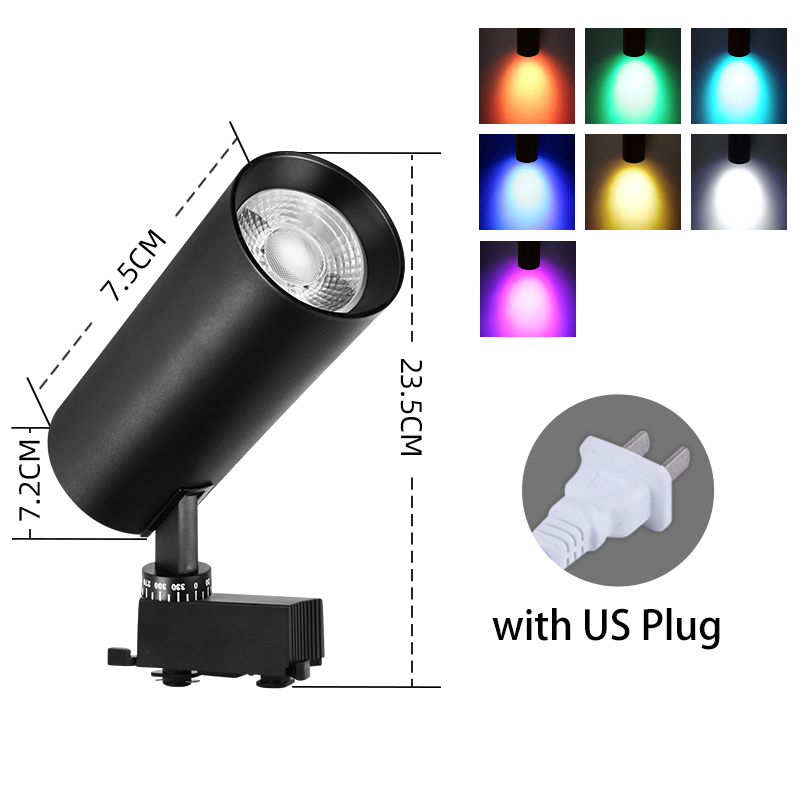 RGB LED Spotlight 24W 220V Black Aluminum Multi Colors Neon Indoor ...