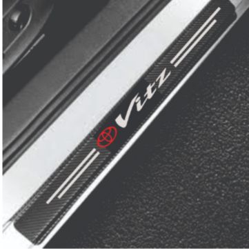 4pcs toyota VITZ door sill scratch protection carbon fiber sticker for ...