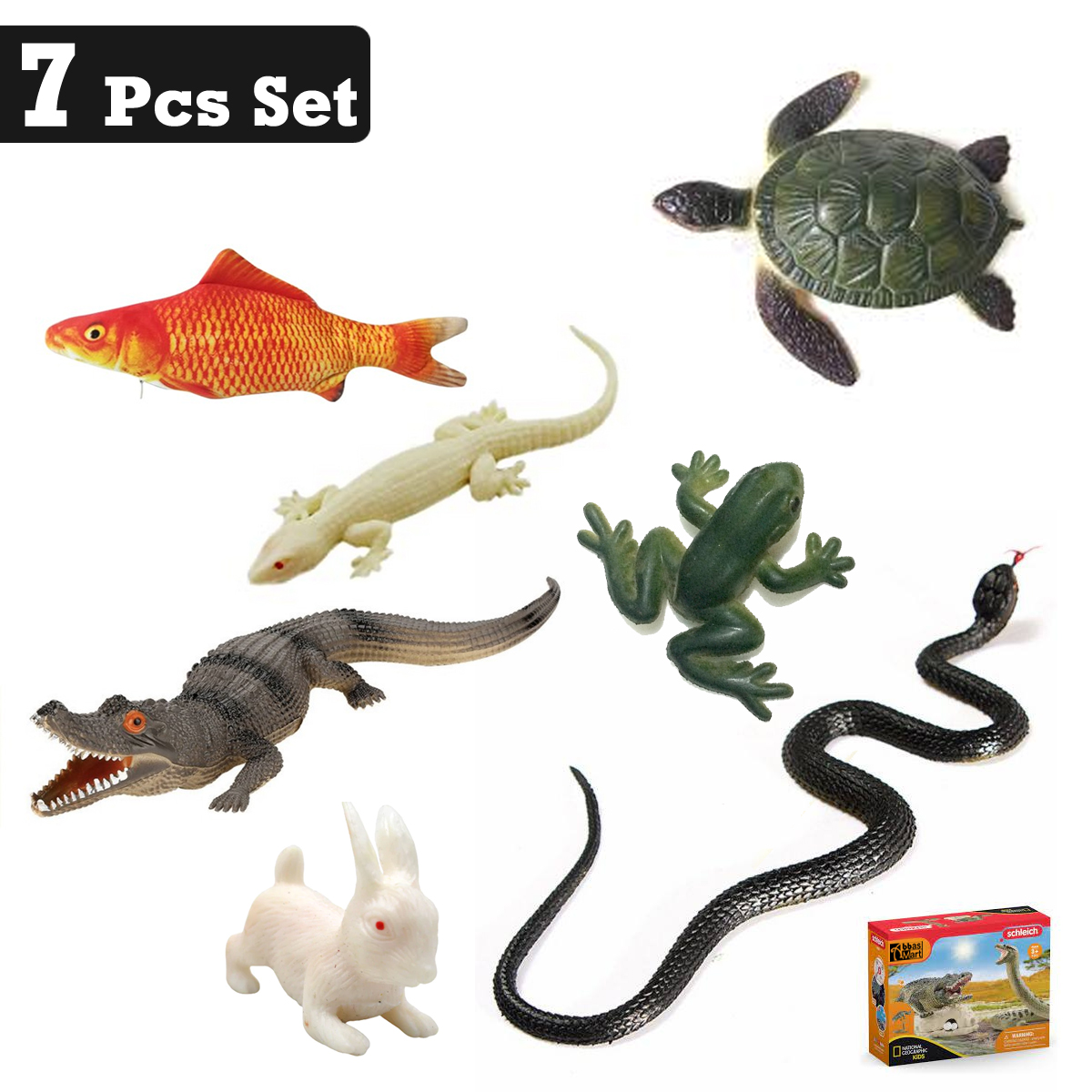 Mini Size Soft Rubber Realistic Figure Rabbit Lizard Snake Frog Turtle ...