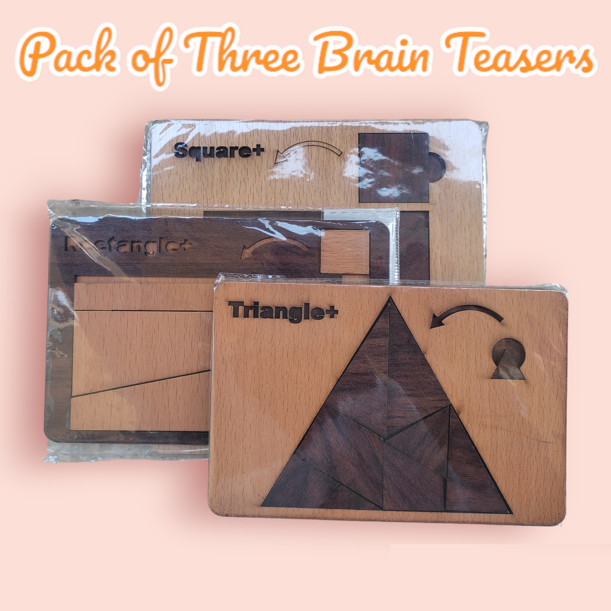 Pack of 03 Brain Teasers containing Magic Triangle Square, Rectangle ...