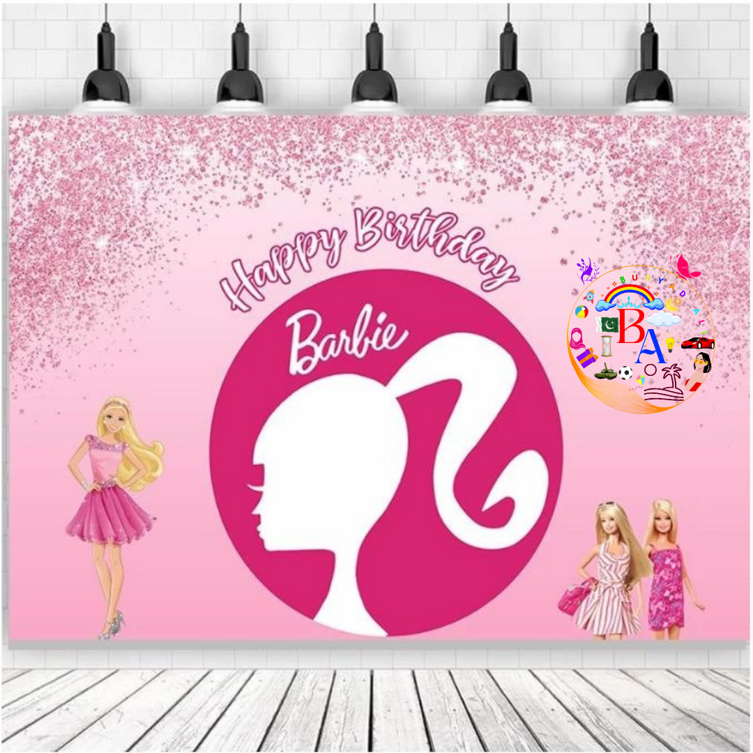 Barbie Fancy Backdrop Barbie Theme Fancy Panaflex Barbie Birthday Party ...