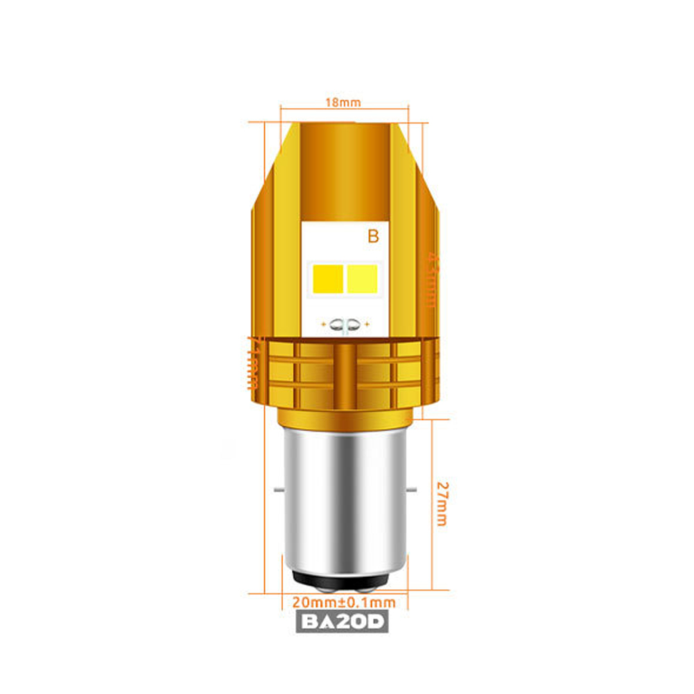 FG Motorcycle H6 BA20D H4 LED Headlight Bulb Double Colours White and ...