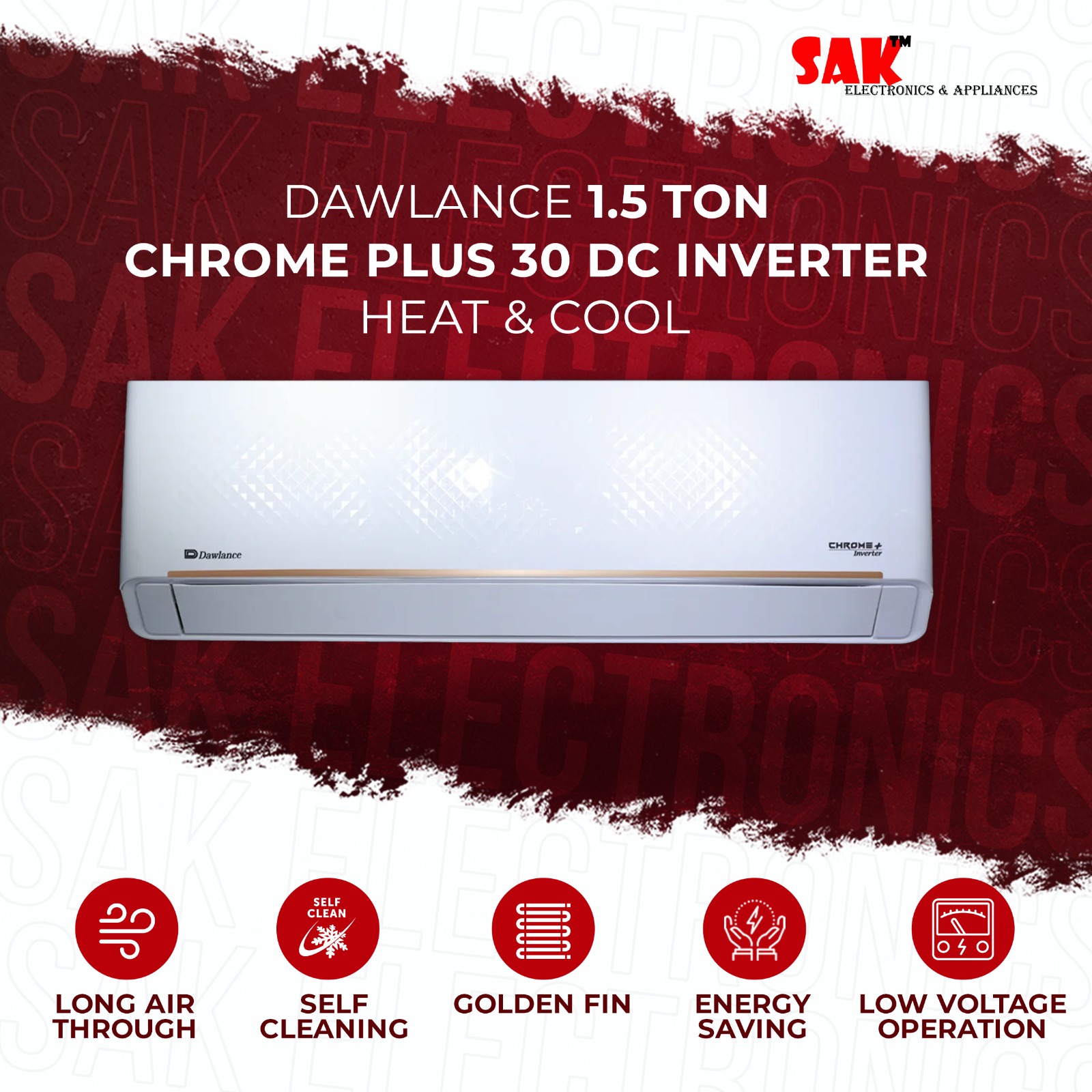 Dawlance Ac 1.5 Ton Dc Inverter Chrome Plus Inverter 30 (Heat & Cool ...