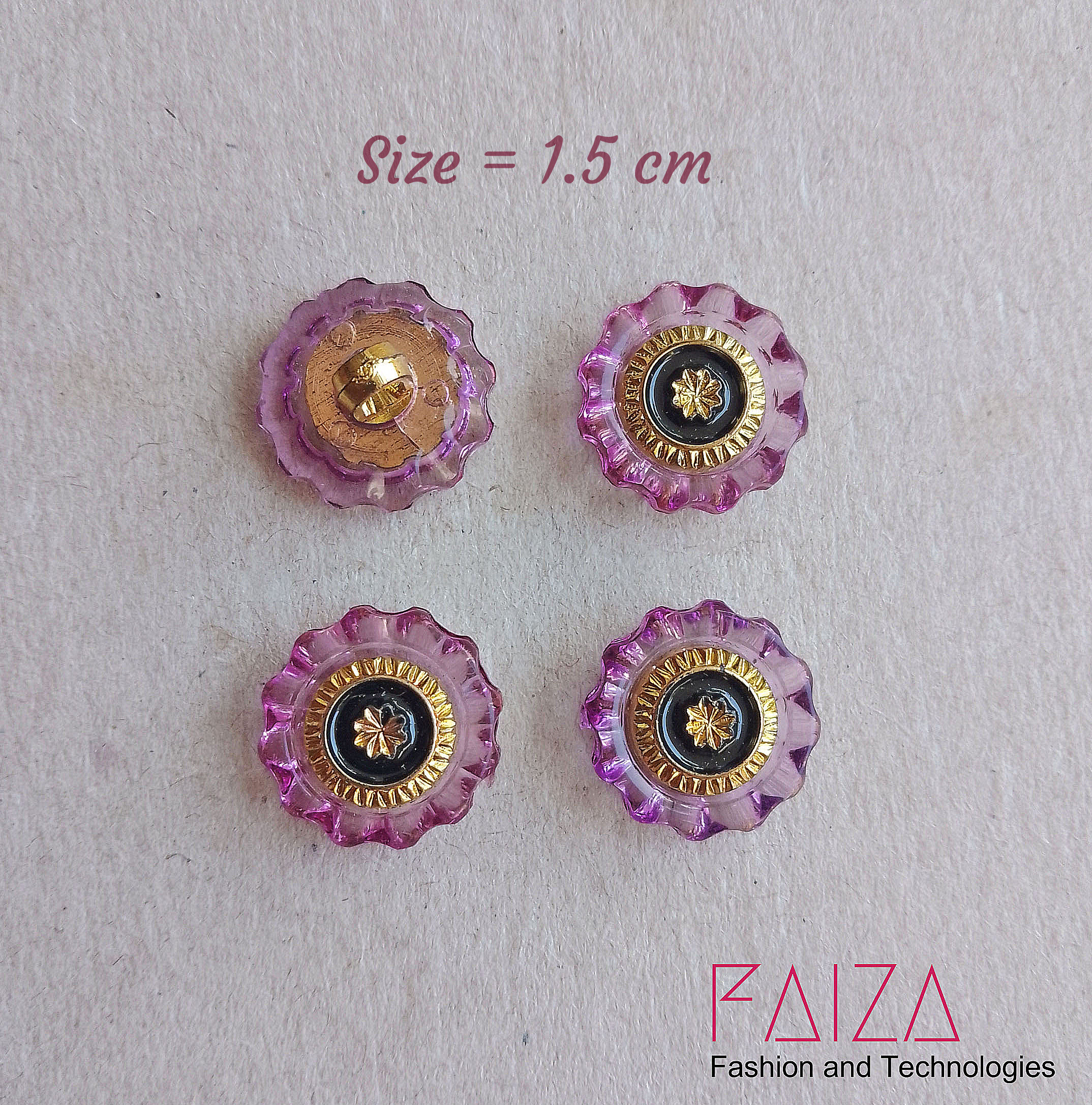 4-Pieces Fancy Glass-Plastic Attractive Purple Buttons | Fancy Buttons ...
