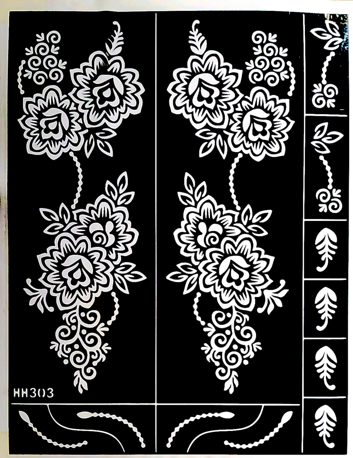 Henna Stencils for Both Hands , New Arabic Design Mehndi Stencils High ...