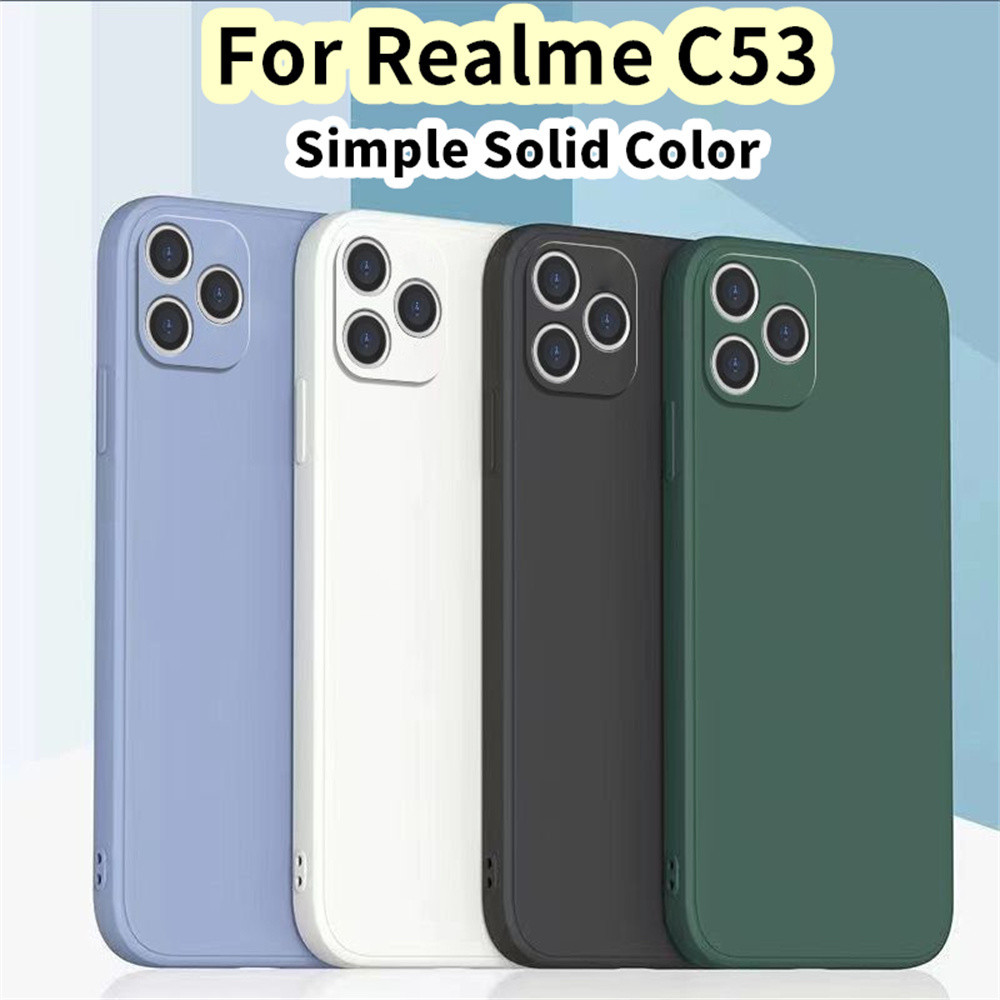 Original For Realme C53 Silicone Full Cover Case Classic Simple Solid ...