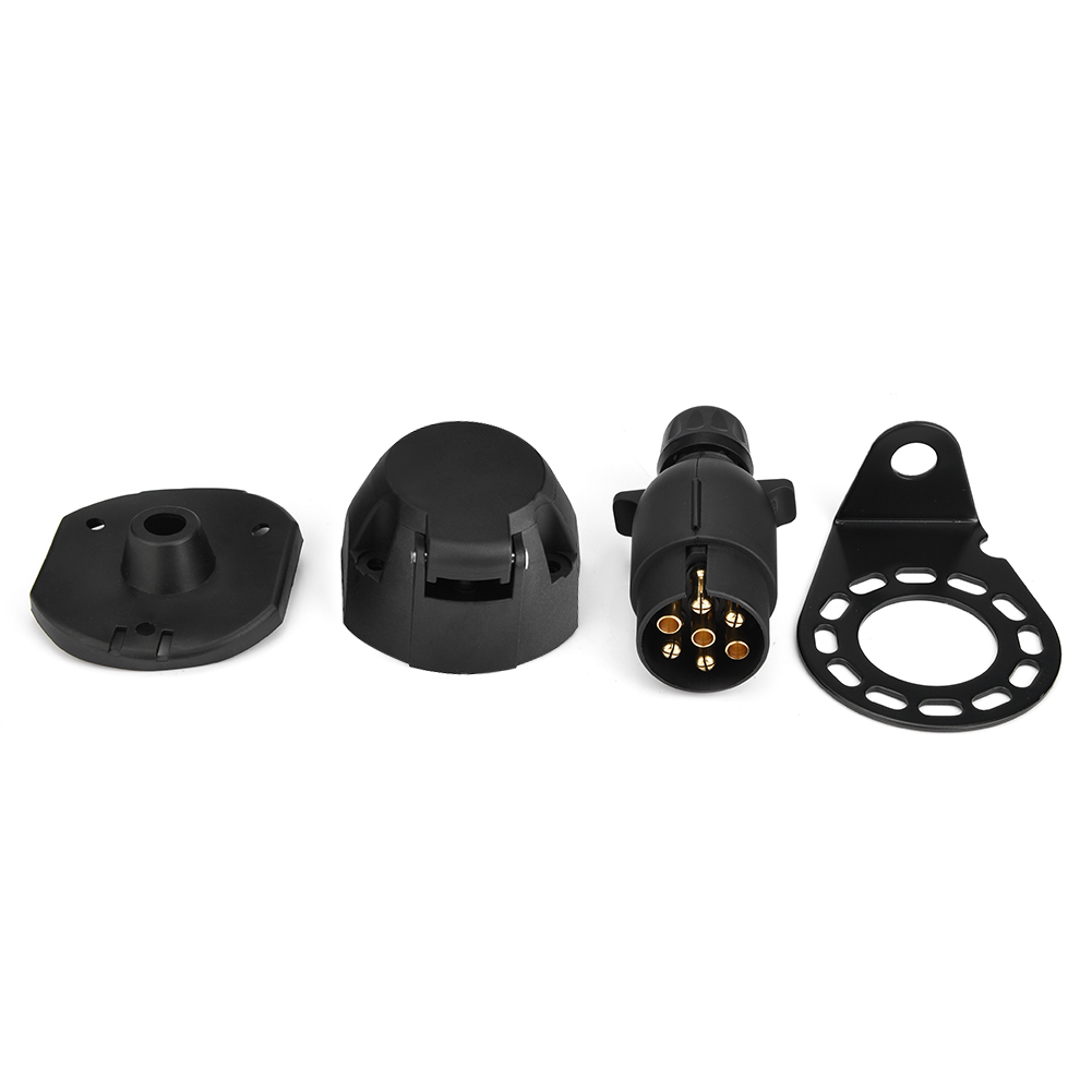 12N 7 Pin Round Trailer Adapter Plug Socket Connector Kit With A ...