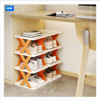 4 Layers Stackable Shoe Rack Easy-assembled Shoe Organizer and Storage ...