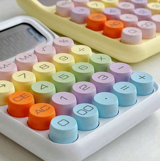 Creative Colorful Candy-colored Electronic Calculator,12 Digit Large ...