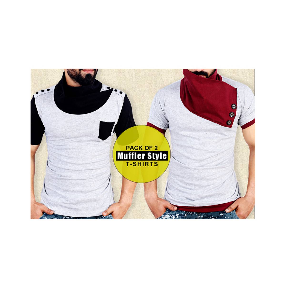 Pack Of 2 Muffler Stylish T-Shirts FSQ-160 | Daraz.pk