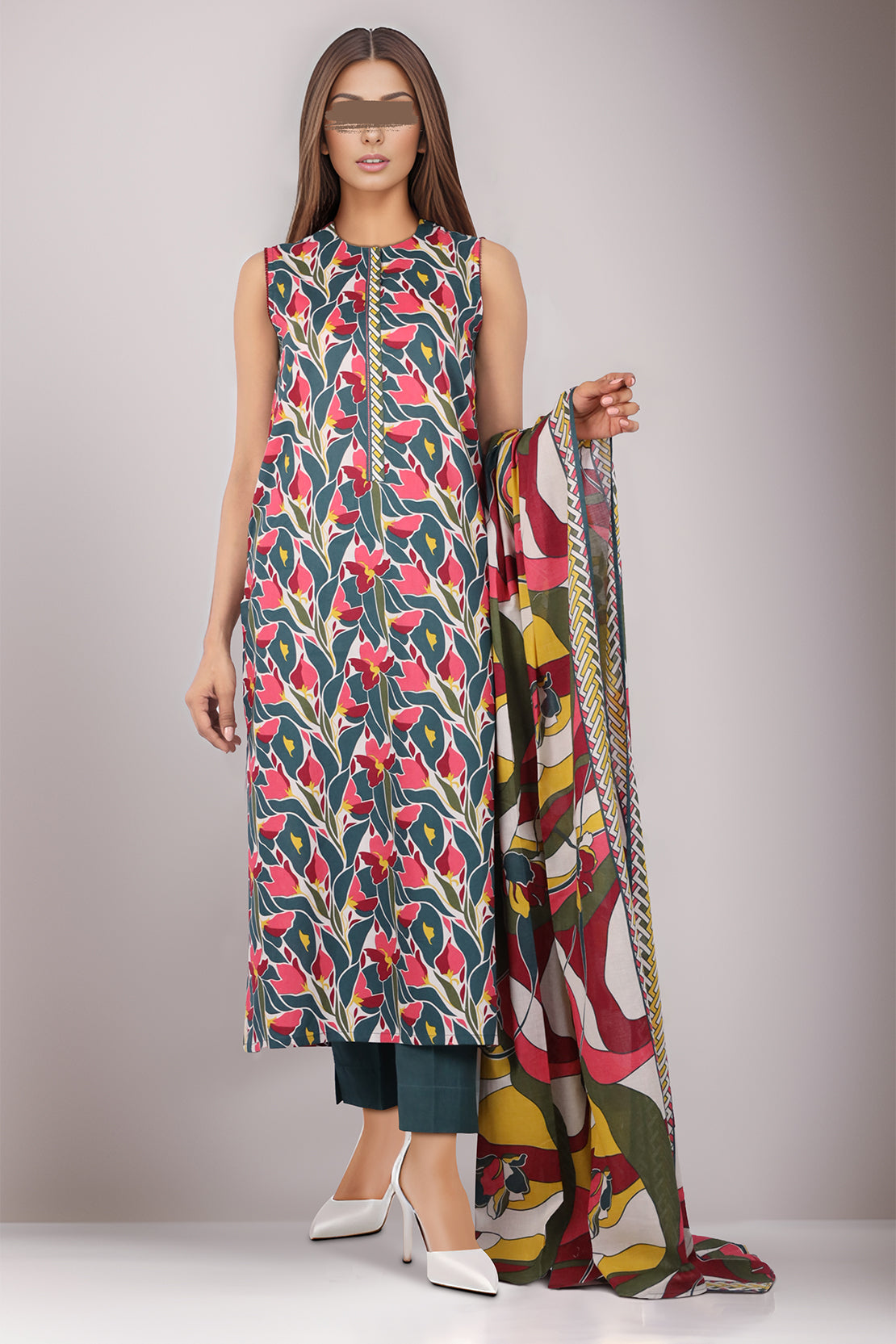 Saya Unstitched Printed Lawn 2 Piece (Shirt/Dupatta) Suit For Women ...