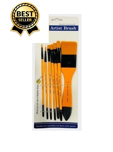 Pack of 7 Multi Shapes High Quality Nylon Professional Art Brush Set ...