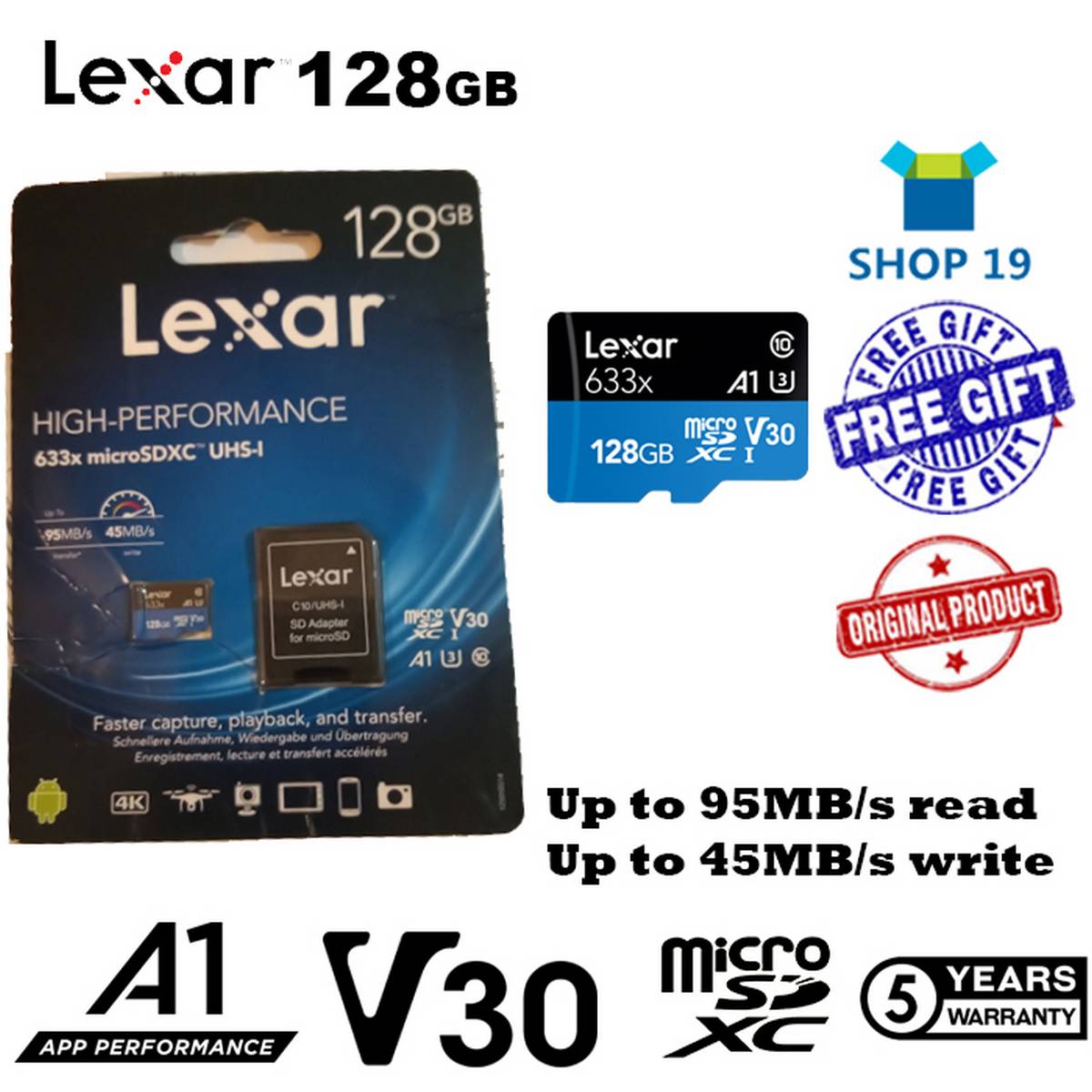 Lexar High Performance 128GB /64GB Memory Card - Class 10 - 95MB/s ...