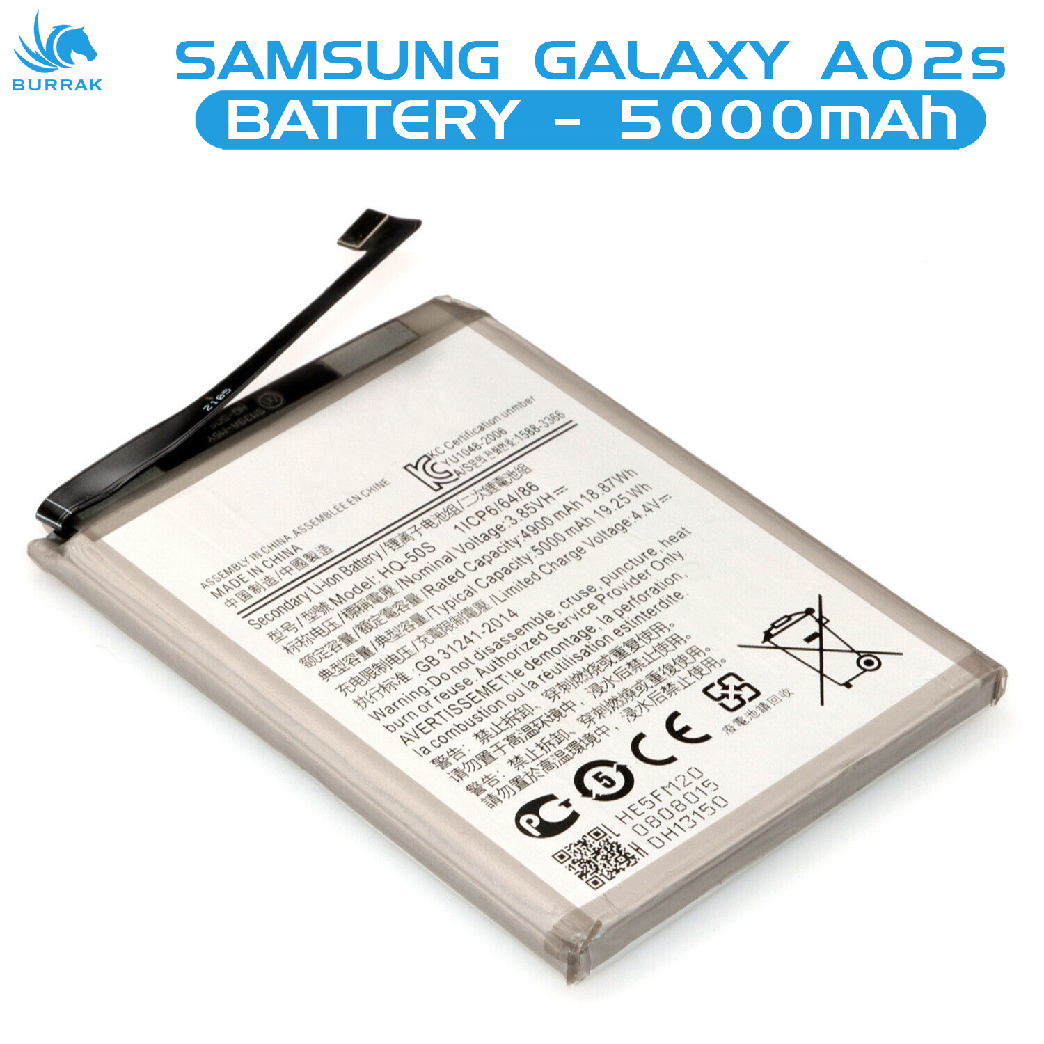 Samsung A02s Battery HQ-50S Replacement Premium Quality 5000mah Battery ...