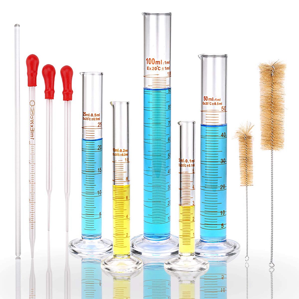 Glass Graduated Measuring Cylinders Set,Premium Borosilicate Cylinders ...