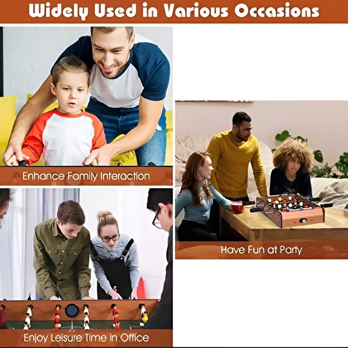 Mini Football Table, 20” Portable Tabletop Soccer Game w/Score Keepers ...