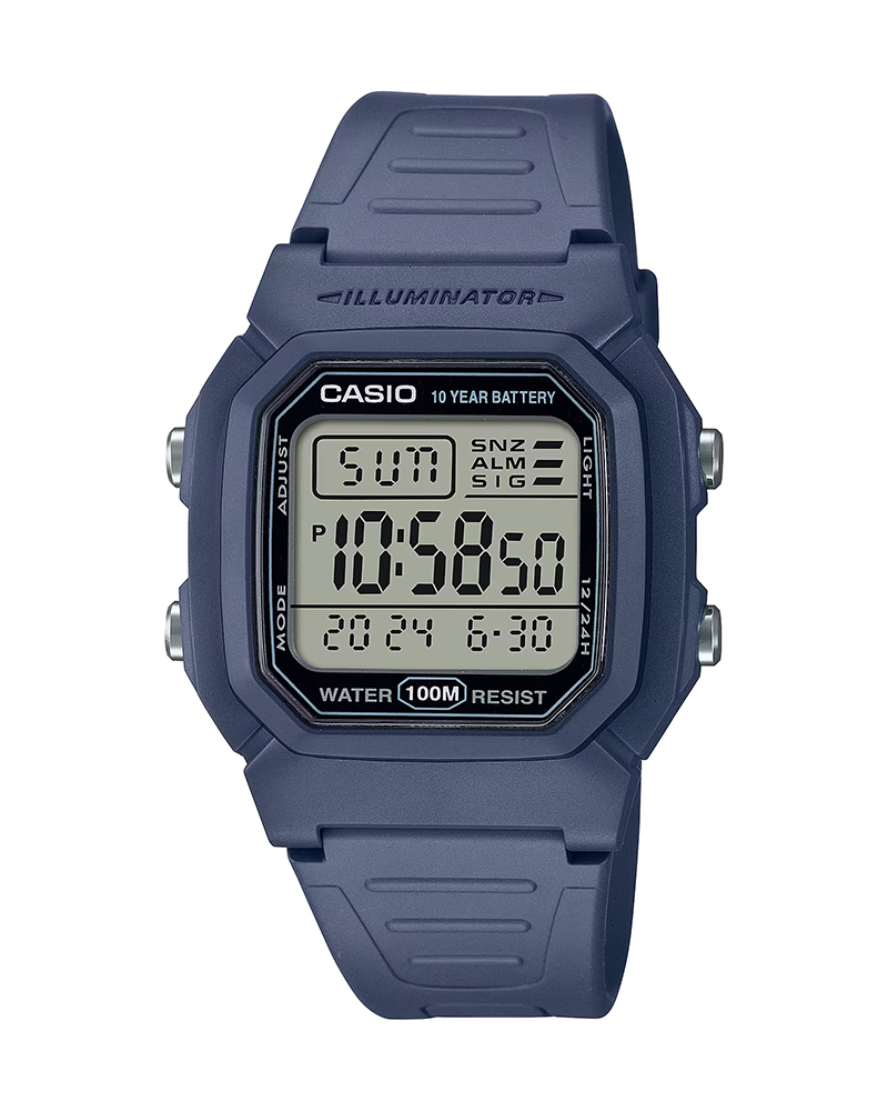 Casio General Blue Resin Digital Blue Resin Band Watch-W-800H-2AVDF ...