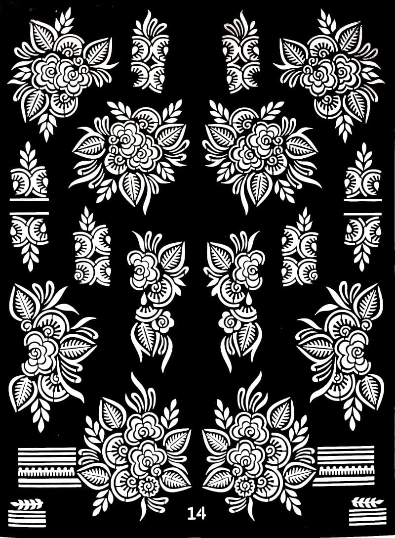 Henna Stencils for Both Hands , New Arabic Design Mehndi Stencils High ...