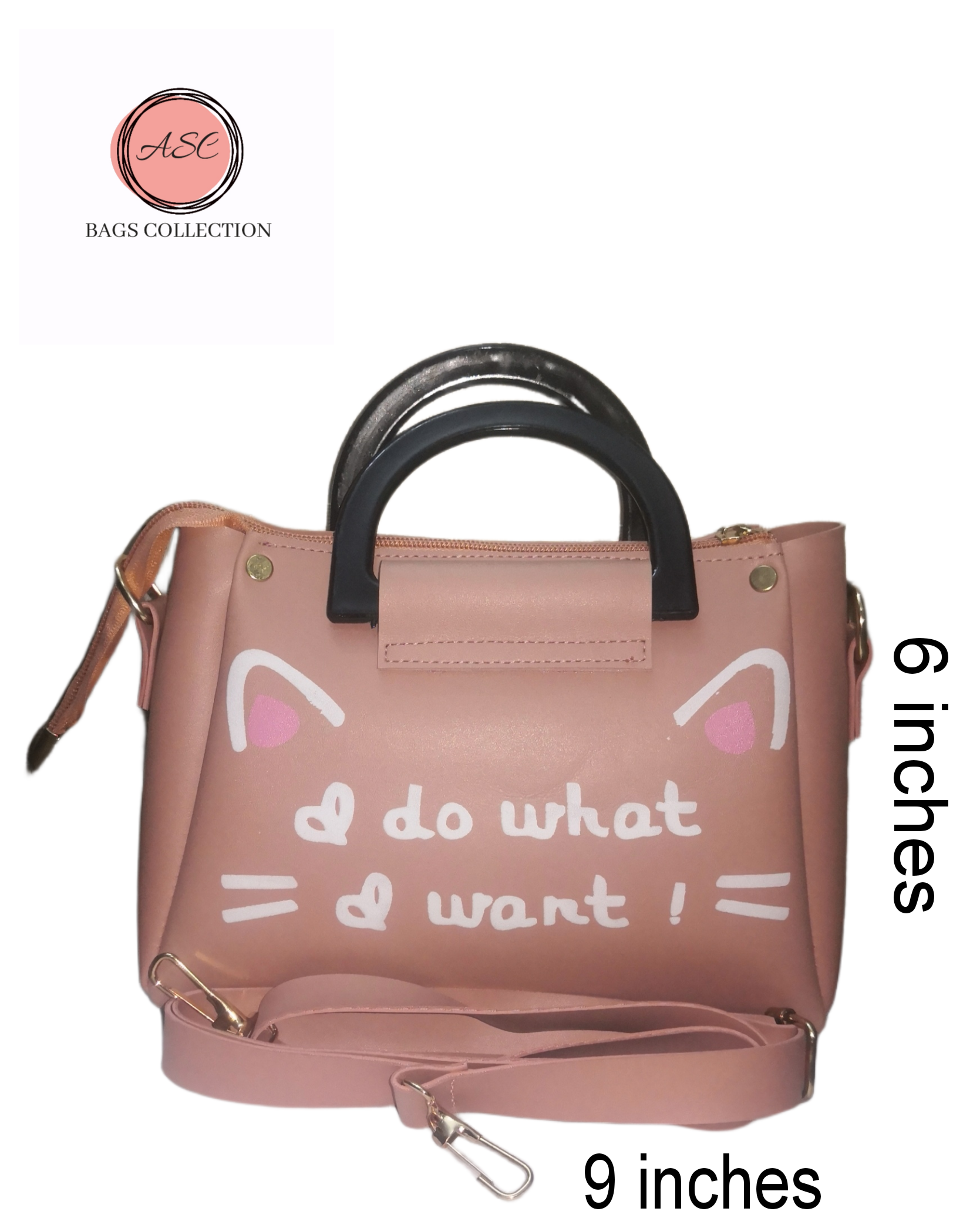 ASC COLLECTION Pu Leather Hand Carry Bag& Crossbody Bag For Girls with ...