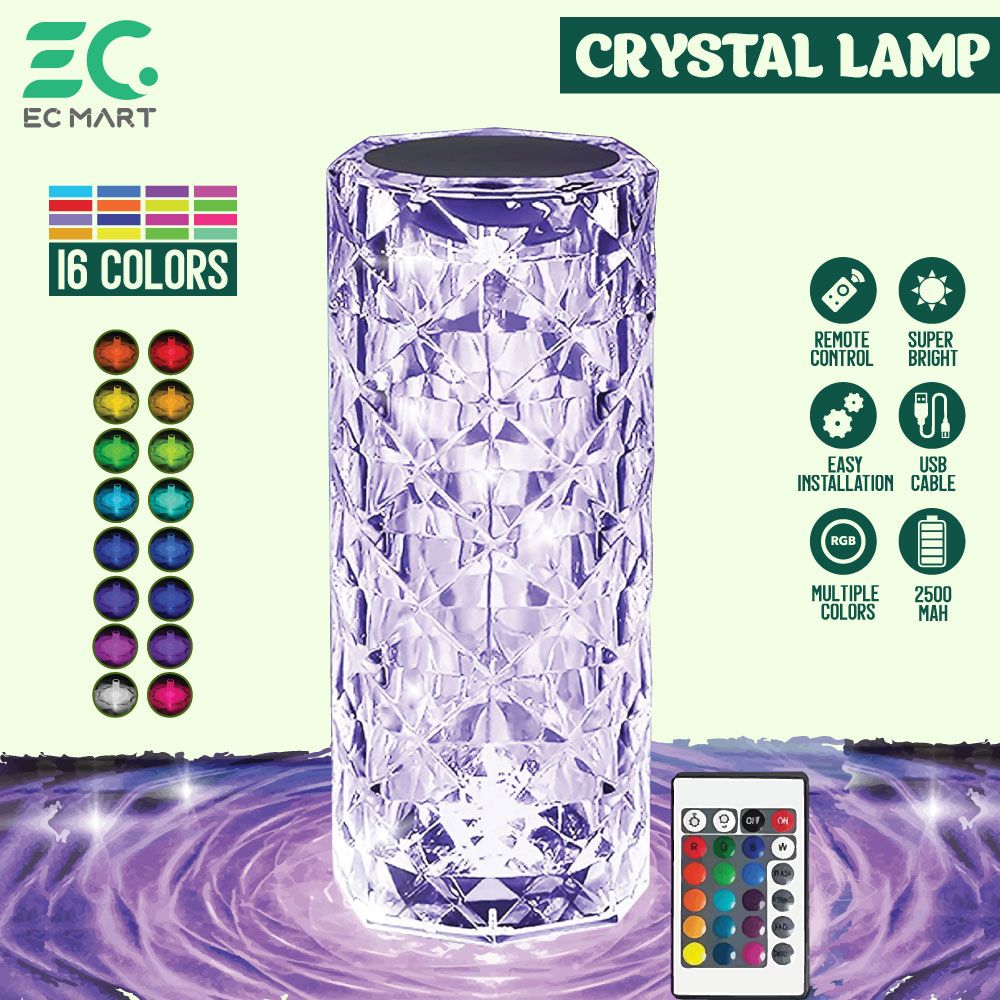 Crystal Lamp, Crystal Diamond Table Lamp, Creative Table Light ...