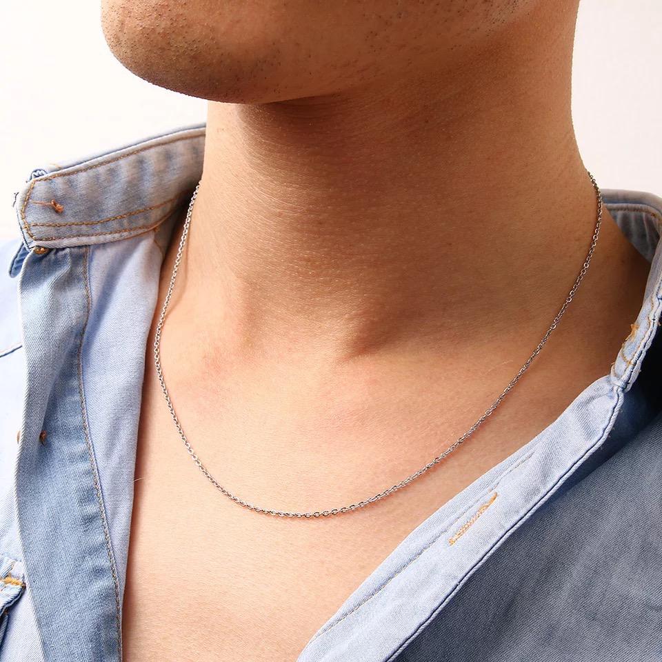 Silver and gold chain for boys and men. Italian style thin chain for ...