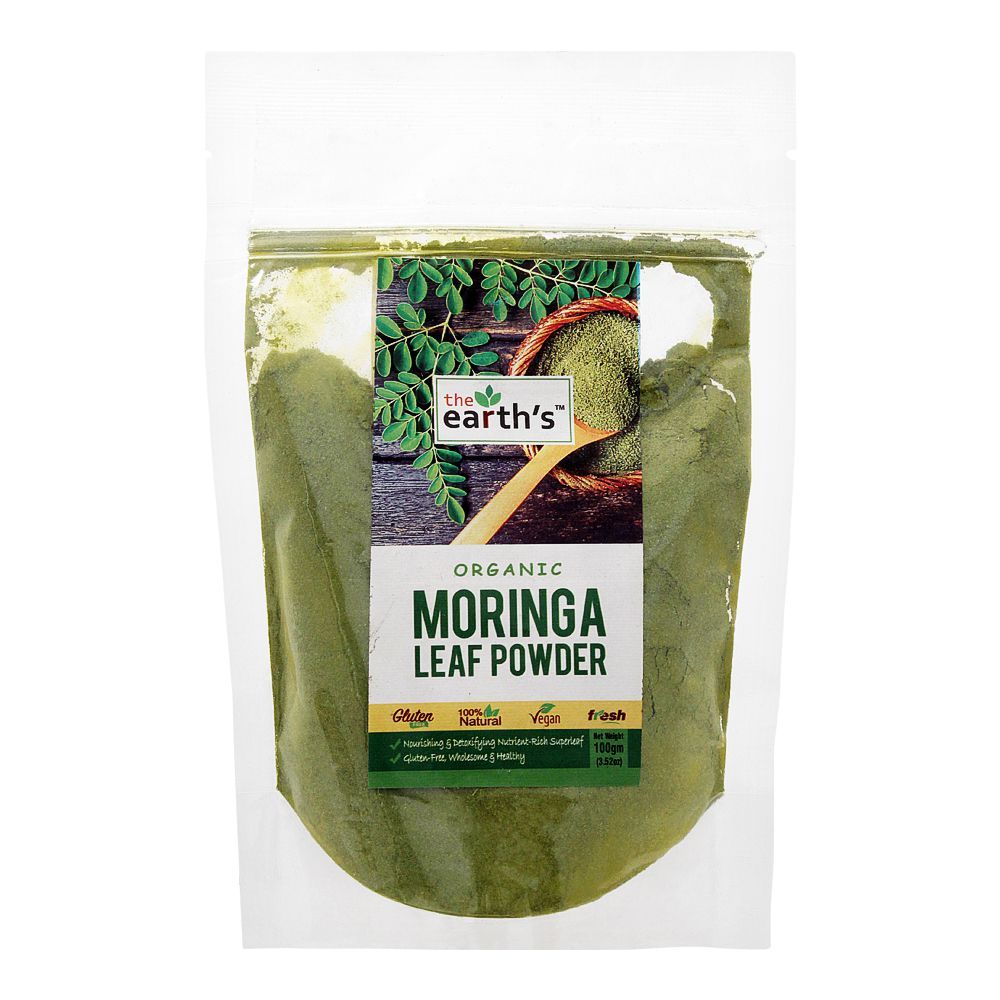 The Earth's Organic Moringa Leaf Powder Gluten 100g | Daraz.pk