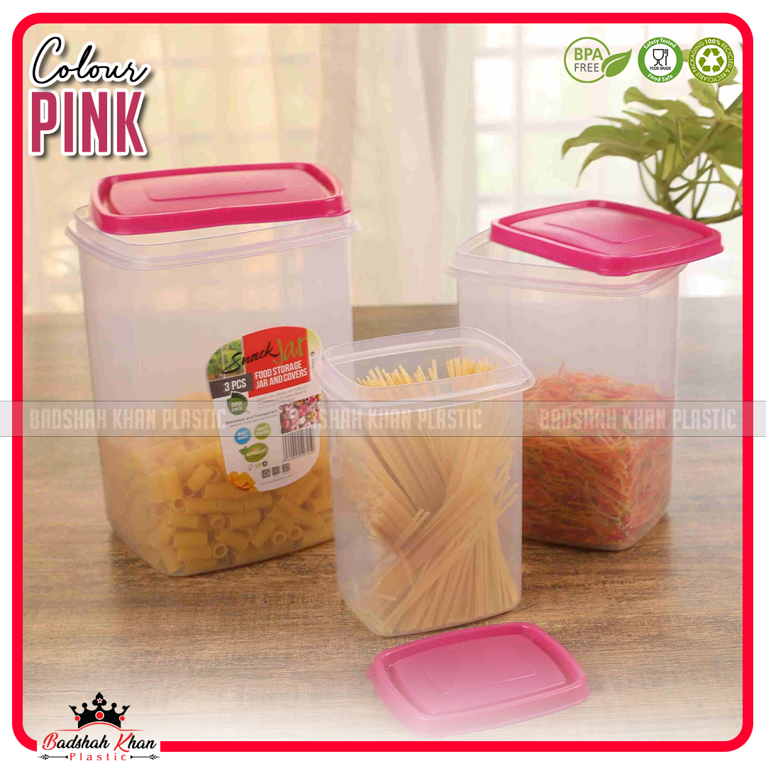 Snack Jar 3 Piece Set / Jar Set / Jar / Jars For Kitchen | Daraz.pk