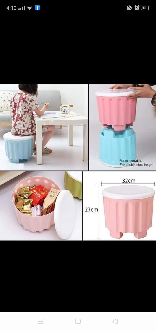 Storage Stool, PP Plastic Household Stool with Lid Storage Stool ...