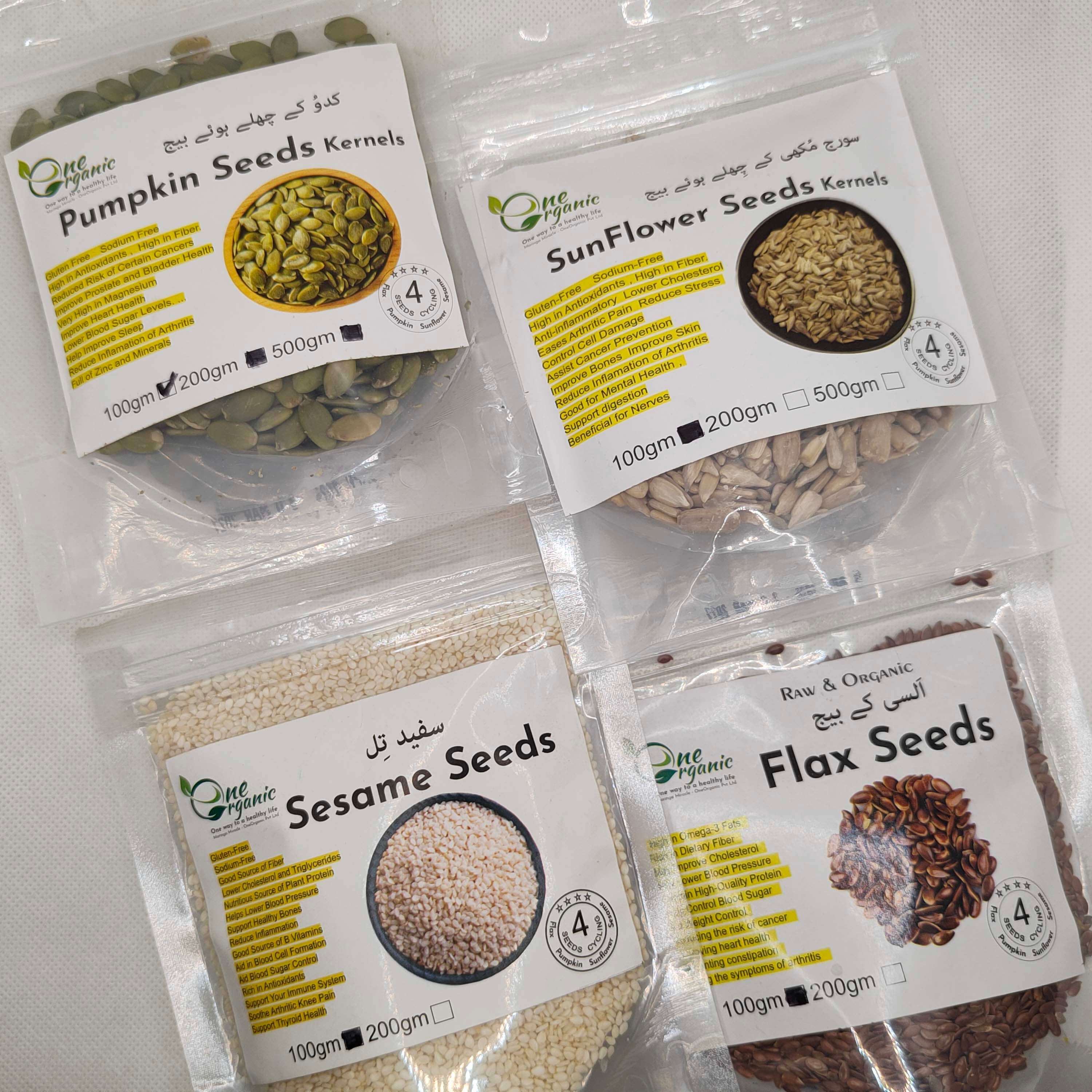 PCOS Seed Cycling Pack of 4 Seeds 100grams each , Sunflower Pumpkin ...