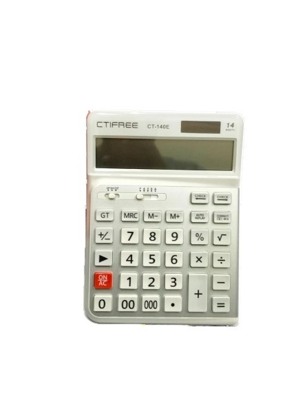 CT-140E Large Size Calculator: 14-Digit Display with Solar Dual Power ...