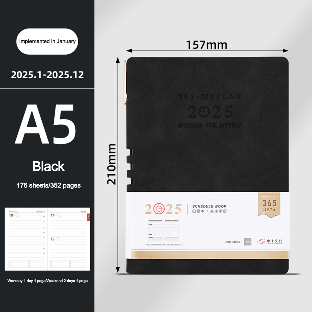 Gifts A5/A6 2025 Planner Notebook Study Notebook With Gel Pen 2025 ...