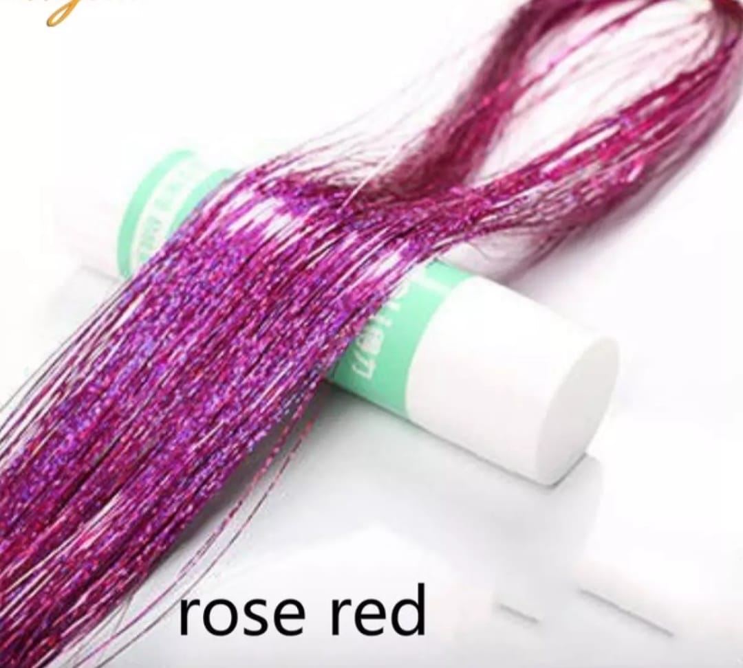 Sparkle Rainbow Colored Hair Extensions, 93cm, Glitter Laser False Hair ...