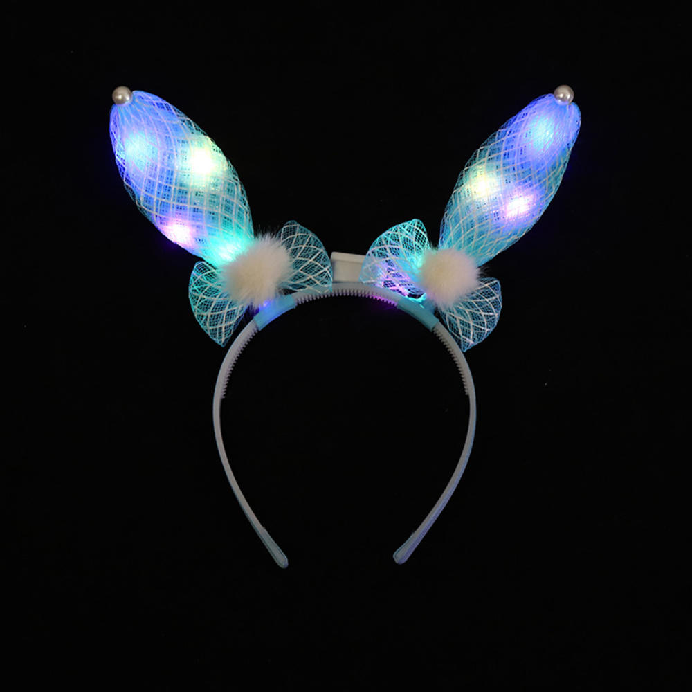 Elastic band LED headband Cute Multi-color LED lights Soft plush Plush ...
