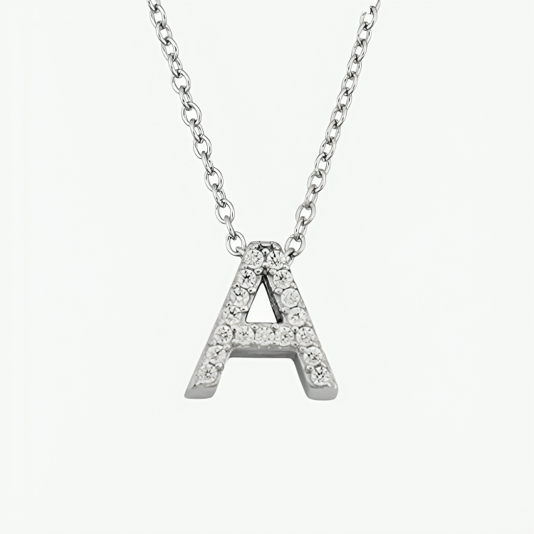 Silver Stainless Steel Alphabet Necklace/Locket/Pendants for Girls ...