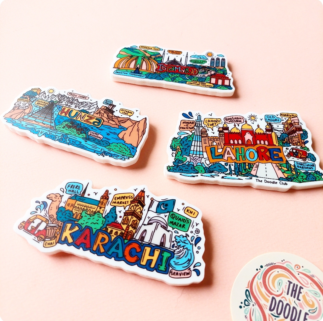 Fridge Magnets, Set of 2, 3, 4 or 5 Karachi, Lahore, Hunza, Islamabad ...