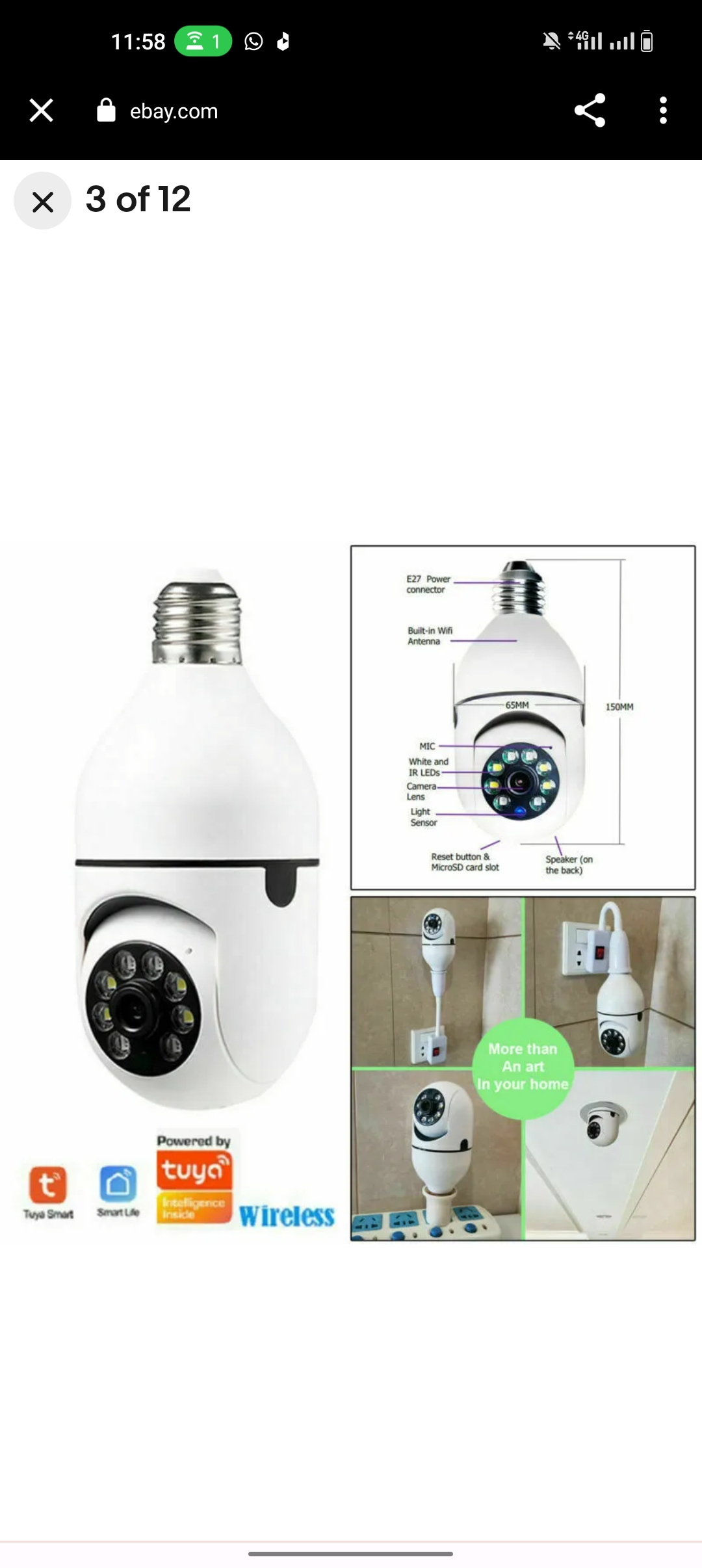 2024 Wifi Smart Camera Bulb Camera single lens or double lens, 360 ...