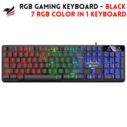 RGB Gaming Keyboard & Mouse Combo - 7 Colour Wired RGB Mouse and ...
