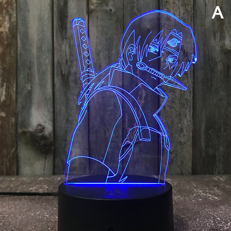 3D Night Lights Naruto Team Uzumaki Naruto Sasuke Sakura Figure LED ...