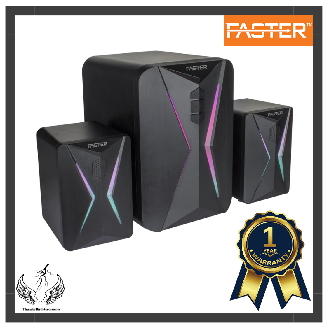 FASTER G1000 RGB Gaming Speaker with Subwoofer: Immersive Sound and ...